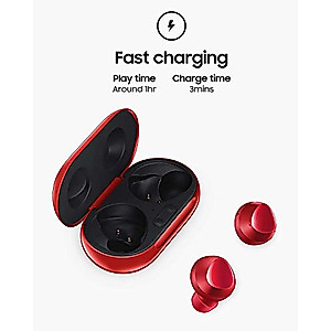 UrbanX Earbuds Plus, True Wireless Earbuds w/Noise Isolation (Wireless Charging Case Included), Red
