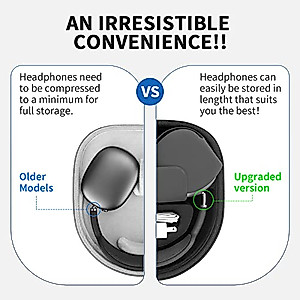 Smart Case for Apple AirPods Max Supports Sleep Mode, Hard Organizer Portable Carry Travel Cover Storage Bag (Black)