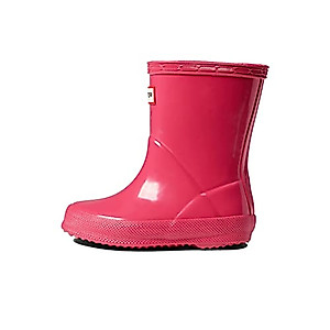Hunter Little Kids Original First Classic Gloss Rain Boot, Bright Pink, 11