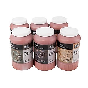 AMACO Shino High Fire Matte Glaze Class Pack - 6 Individual 16oz Bottles