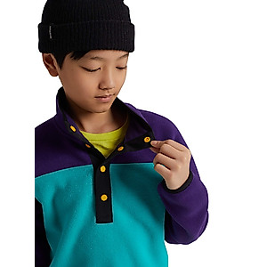 Burton Kids Spark Fleece Anorak, Parachute Purple/Dynasty Green, Large