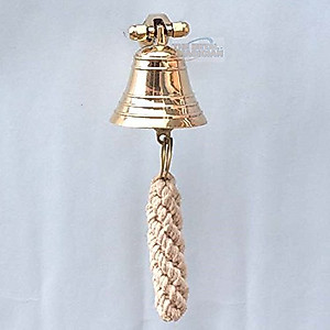 2" Polished Brass Bell Quality Marine Wall Mounted Ship Hanging Bell Perfect for Dinner, Indoor, Outdoor, School, Bar, Reception, Last Order & Church by The Metal Magician