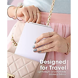 Jack & Rose Travel Mirror with Light, Folding Travel Mirror Led Lighted Makeup Mirror