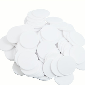 Smartdealspro 100pcs 32mm/1.26 Inch Opaque Plastic Learning Counters Disks Mini Poker Chips Game Tokens with Storage Box (White)