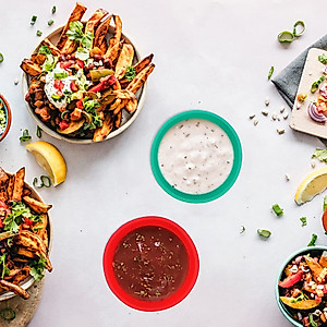 DOITOOL Gift Containers 4pcs Mini Silicone Pinch Bowls Prep and Serve Bowls Multicolor Reusable Snack Dish Condiment Bowls for Sauce Nuts Candy Fruits Appetizer Condiment Containers