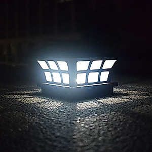 CZLZY Solar LED Pillar Lamp Outdoor Waterproof Post Light Simple ABS Material Small Square Column Light Villa Garden Wall Pedestal Light Gate Decorative Lighting Fixtures