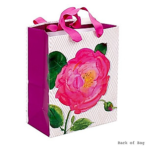 Hallmark 9" Medium Gift Bag with Tissue Paper (Pink Rose) for Valentines Day, Birthdays, Bridal Showers, Weddings or Any Occasion