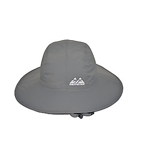 MOUNTFOOTPRINT Wide Brim Waterproof Bucket hat Sun Protection Fishing hat rain Hats Summer Unisex Water Resistant (Dark Gray)