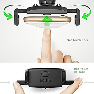 iOttie Easy One Touch Mini Air Vent Car Mount Holder Cradle for iPhone Xs Max R 8 Plus 7 Samsung Galaxy S10 E S9 S8 Plus Edge, Note 9 & Other Smartphone