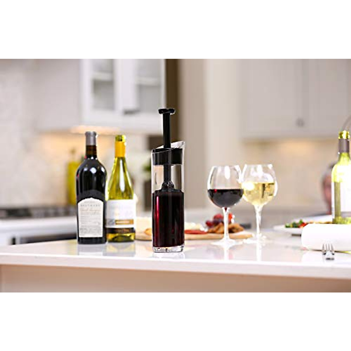 Wine Squirrel Wine Preserving Glass Decanter | Keeps Wine Fresh for Weeks | Air Tight Luxury Wine Saver Carafe | Best Wine Gift