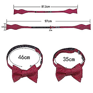 YOHOWA Mens Bow Tie Set with Lapel Pin Brooch Purple Blue Silk Self Tie Bowtie Handkerchief Cufflinks Formal Wedding Party Prom