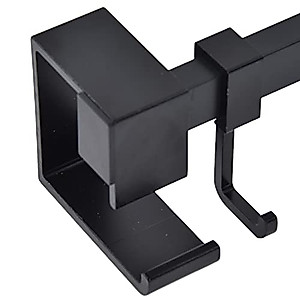 Kitchen Utensil Hanging Rack Rail with 8 Hooks, Self Adhesive Utensil Hangers Utensil Hooks 50cm/19.69in Wall Hooks Rack for Kitchen Bathroom Bedroom (Black)