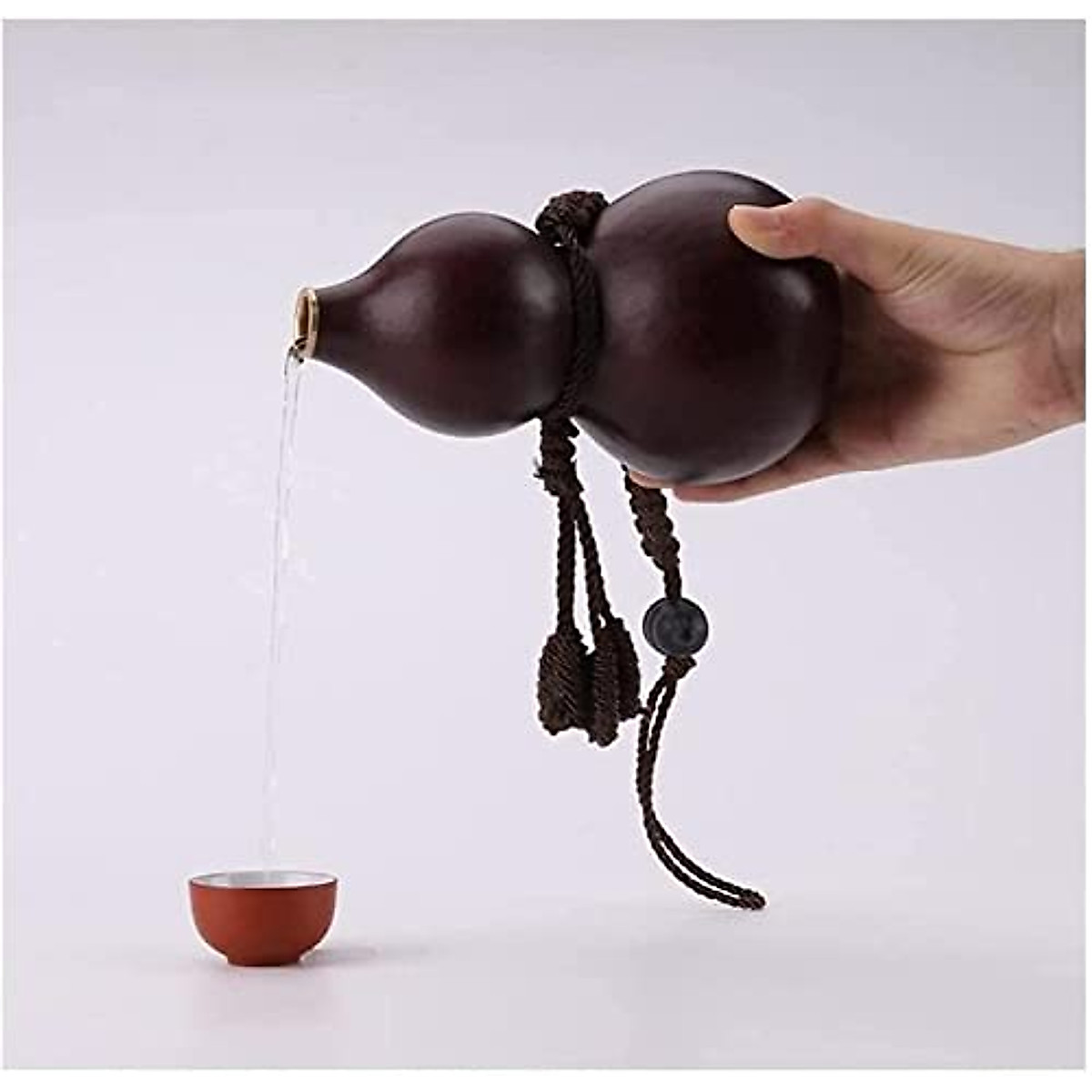 Water Bottle Flask,Pure Natural Gourd,Outdoor Portable Water Bottle,Water and Wine,Cork Water Bottle,Water Bottle for Men and Women,Crafts Pendant,Beeswax LeakProof 900ML