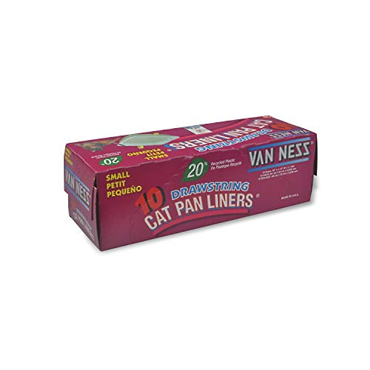 Van Ness Small Drawstring Cat Litter Box Liners, 10 Count, White