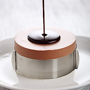 KINJOEK 6-12 Inch Cake Mold Ring, Retractable Stainless Steel Adjustable Round Mousse Cake Ring Milk Bar Mold Cake DIY Baking Mould Tool