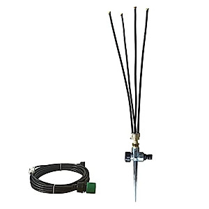 Sprinkler Heads Rotating Rain Standing Cooling System Stand for Outside Patio Portable for Patio Cooling Garden Watering Pet Cooling Kids Water Playing Curly Water Hose (B, One Size)