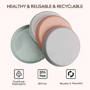 greenandlife 8pcs/9.3inch Dishwasher & Microwave Safe PP Plates - Lightweight & Unbreakable,Non-toxin, BPA free and Healthy for Kids Children Toddler & Adult