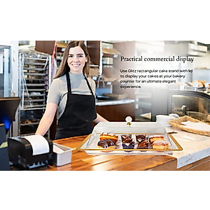 Glitz Halloween Acrylic Cake Stand with Dome Lucite Serving Tray with Lid Wedding Cake Stand with Cover Dessert Stands with Doilies Pastry Display Tray Party Cake Plate with Dome Cookie Tray