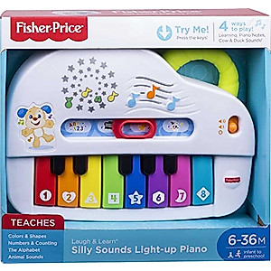 Fisher-Price Laugh & Learn Baby Toy Silly Sounds Light-Up Piano With Learning Content & Music For Ages 6+ Months