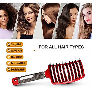 Hairstreaq Detangling Brush, Wet Dry Detangler Hair Brushes, Vented Detangling Brush, Fast Drying Styling Massage Hairbrush for Women & Kids’ Long, Thick, Thin, Curly & Tangled Hair (Pink)