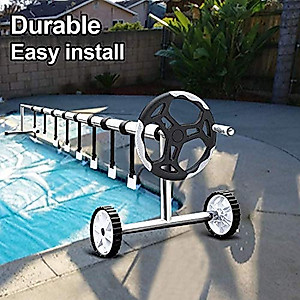 Ponwec 24PCS Pool Solar Cover Reel Attachment Straps Kit for In Ground Swimming Pool Solar Blanket Cover Reels Straps Solar Blanket Straps Including 8 Nylon Straps with Tabs, 8 Cord Plates,8 Buckles