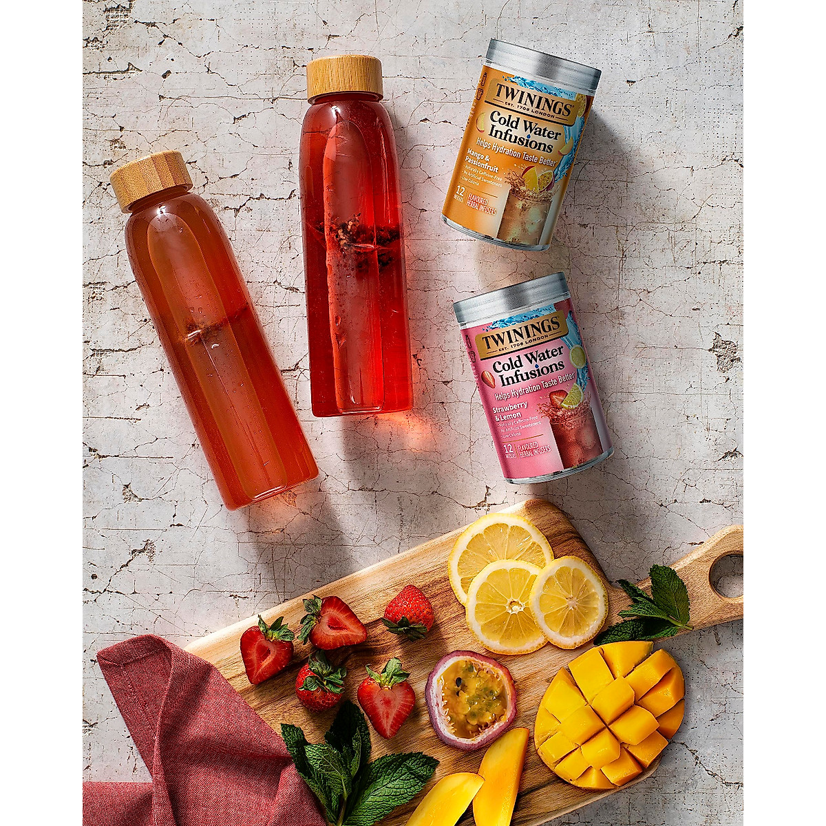 Twinings Cold Water Infusions Flavored Water Enhancer, Mango & Passionfruit, 12 Infusers 12 Count (Pack of 6)