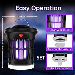 Bug Zapper Mosquito Zapper Outdoor,30W Mosquito Killer Outdoor IPX4 Waterproof, High Powered 4200V Electric Mosquito Zapper, with LED Light,Fly Trap for Home Garden Patio