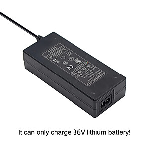 42V 2A Charger Power Supply Adapter for 10S 36V 8Ah-15Ah Lithium Li-ion Battery Pack 5.5 * 2.1mm Round Plug with 5.5*2.5mm /RCA 8mm/Female 3-Pin 8mm Inline Tips Fits Bird & Lime, Lime S, Xiaomi M365