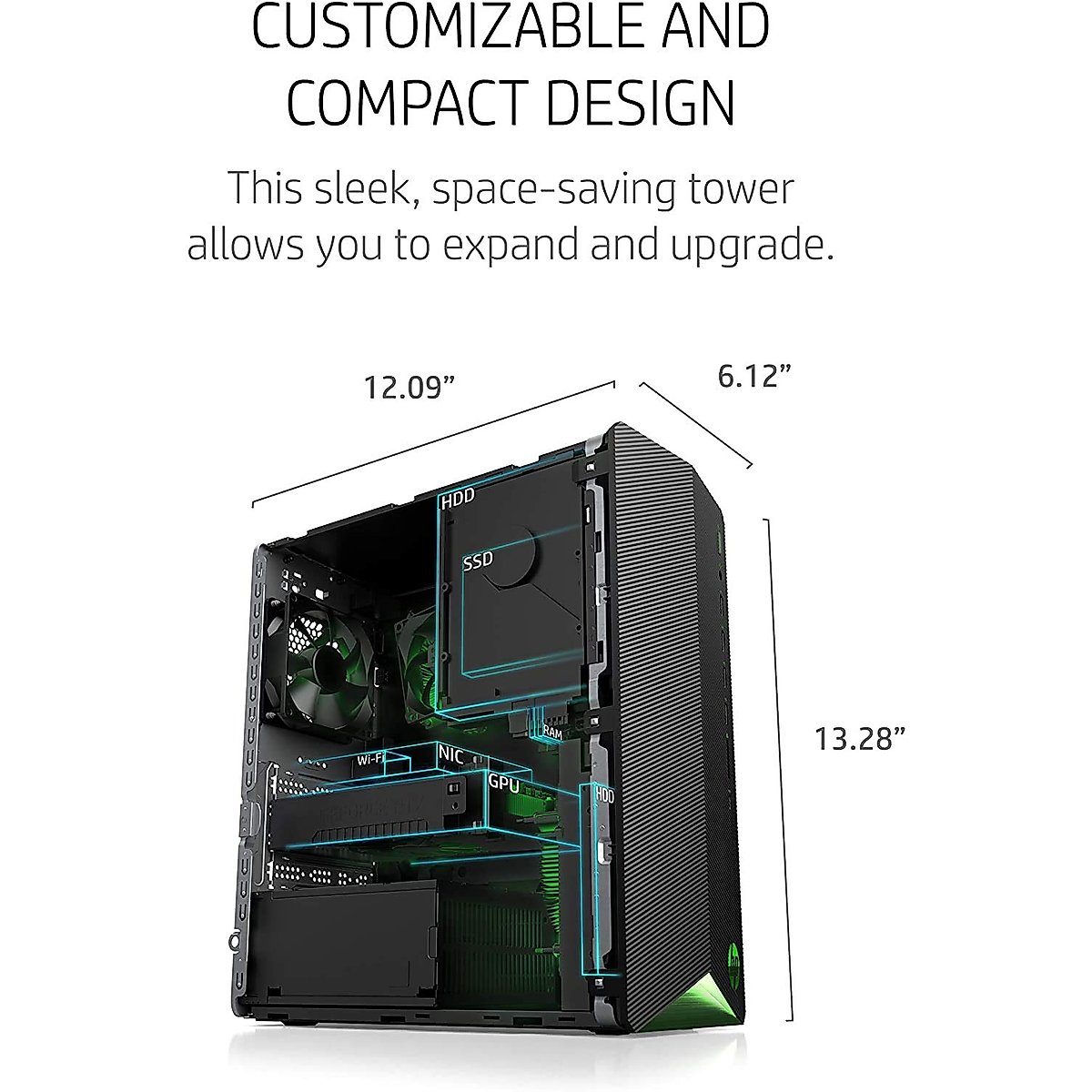 2022 HP TG01 Pavilion Gaming Desktop AMD Ryzen 5 5600G(Beat i5-10400) 32GB DDR4 1TB PCIe SSD NVIDIA GeForce GTX 1050 GDDR5 2GB HDMI DP DVI-D USB-C WiFi AC BT RJ-45 Windows 10 Pro w/RE USB Drive