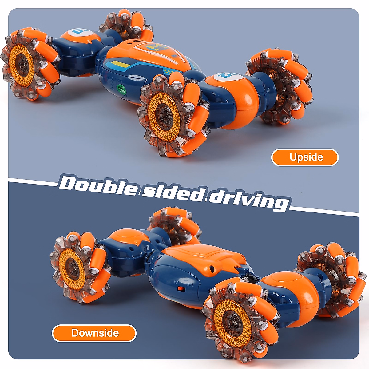 QXHOL Gesture Sensing RC Stunt Car - Boys Toys Age 6-8-12, 4WD Hand Controlled Remote Control Twist Car with Light & Music, Cool Birthday Presents and Ideas Gifts for Kids Age 7 9 10 11 12 Years Old