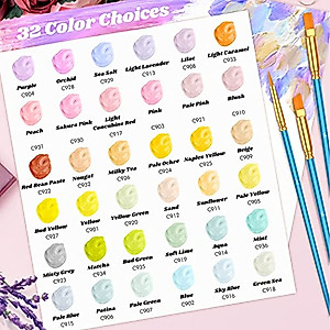 Caliart Acrylic Paint Set with 12 Brushes, 36 Pastel Colors (59ml, 2oz) Art Craft Paint for Artists Students Kids Beginners & Hobby Painters, Halloween Canvas Ceramic Wood Rock Painting Supplies Kit