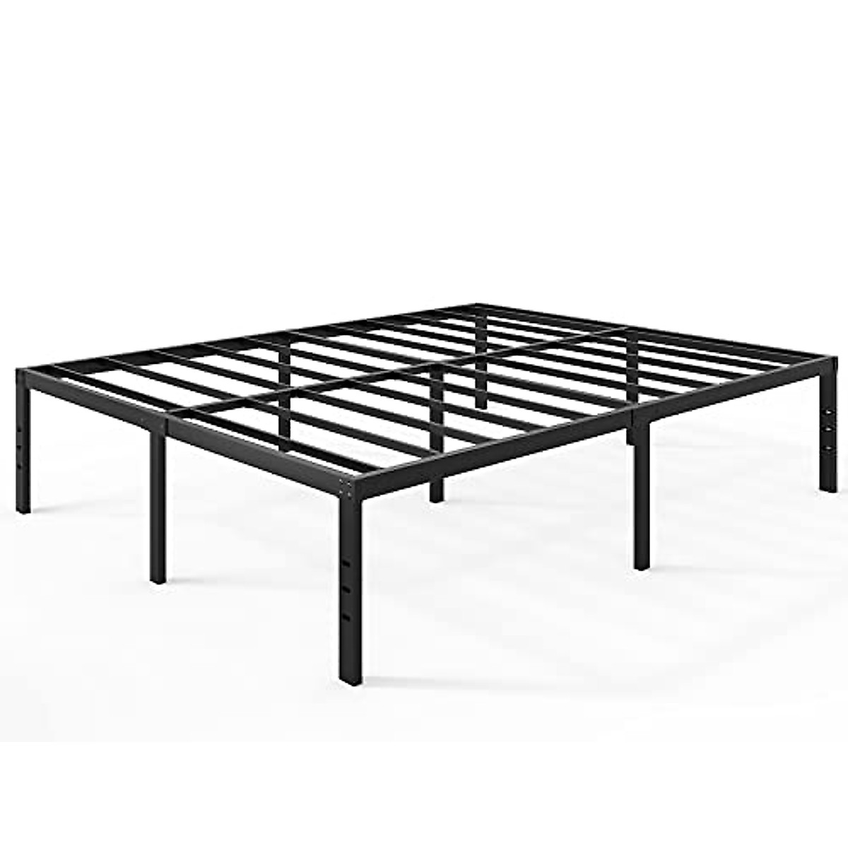 FSCHOS Full-Size-Bed-Frame / 18 Inch High/Metal Bed-Frames-Full/Reinforced Steel Slats Support/No Box Spring Needed/Heavy Duty Mattress Foundation/Easy Assembly/Noise Free/Black