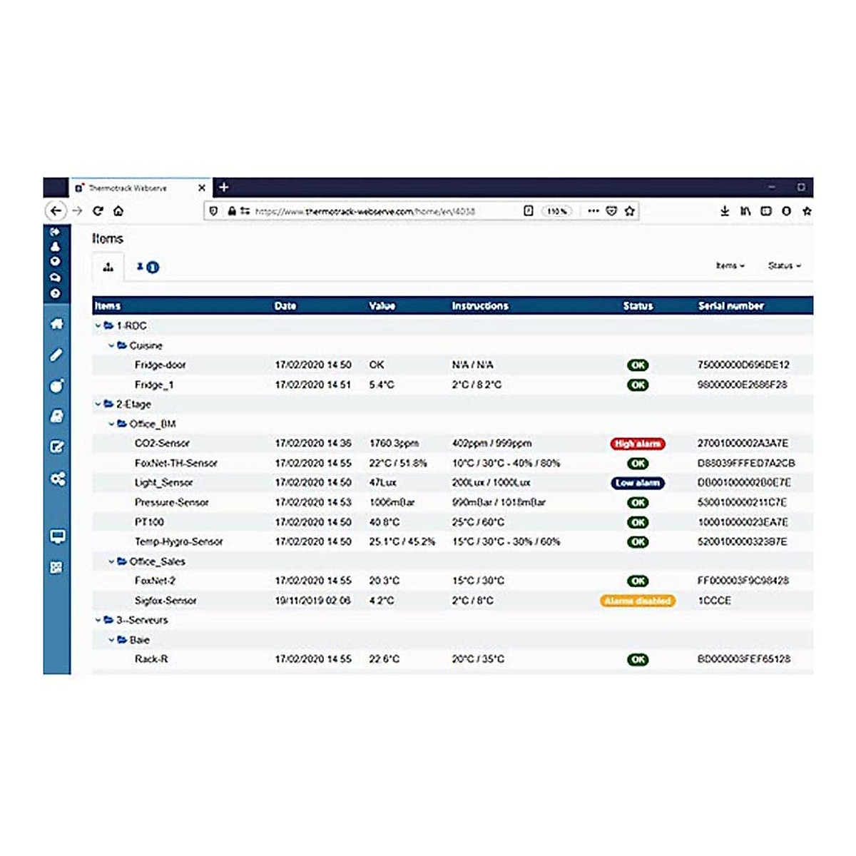 PLUG AND TRACK ZA0057 500 Texts for Thermotrack Webserve