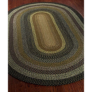SAFAVIEH Braided Collection 5' x 8' Oval Multi BRD308A Handmade Country Cottage Reversible Area Rug