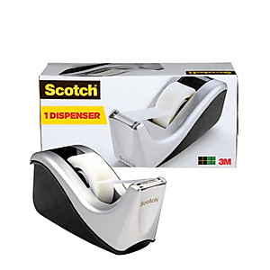 Scotch Desktop Tape Dispenser, Silvertech Two-Tone (C60-ST)
