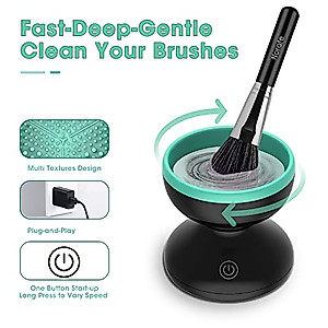 Electric Makeup Brush Cleaner, Make up Brush Clean Machine, Brush Cleaning Mat, Valentines Day Gifts for Her, Mothers Day Gifts from Daughter Son, Christmas Gifts Stocking Stuffers for Women Mom Wife