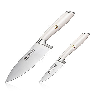 Cangshan L1 Series 2-Piece Starter Knife Set, Forged German Steel, White, 1027501