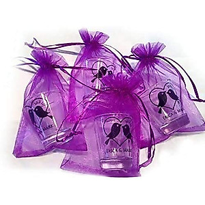 G2PLUS Organza Gift Bags with Drawstring 5''x 7' 100 PCS Organza Jewelry Bags, Sheer Drawstring Gift Pouches for Christmas Wedding Party Favors (Purple)