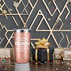 WOELIVE Daughter Gifts from Mom, Dad - Gifts for Daughter - Christmas Birthday Gifts for Daughter, Grown Daughter, Adult Daughter Gifts, 20oz Stainless Steel Insulated Daughter Tumbler
