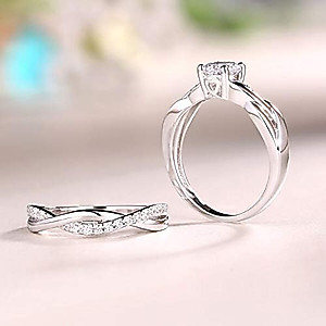 Getname Necklace Personalized Birthstone Infinity Love Promise Ring Set Promise Ring Custom Wedding Band Engagement Ring Couple Ring Mother's Day Ring Gifts.