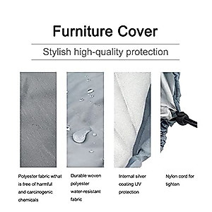 Patio Table Covers Outdoor 48x48x29in, Patio Set Covers Waterproof, Patio Furniture Covers, Extra Large Tough Canvas, Rain Snow Dust Windproof, for Bad Weather