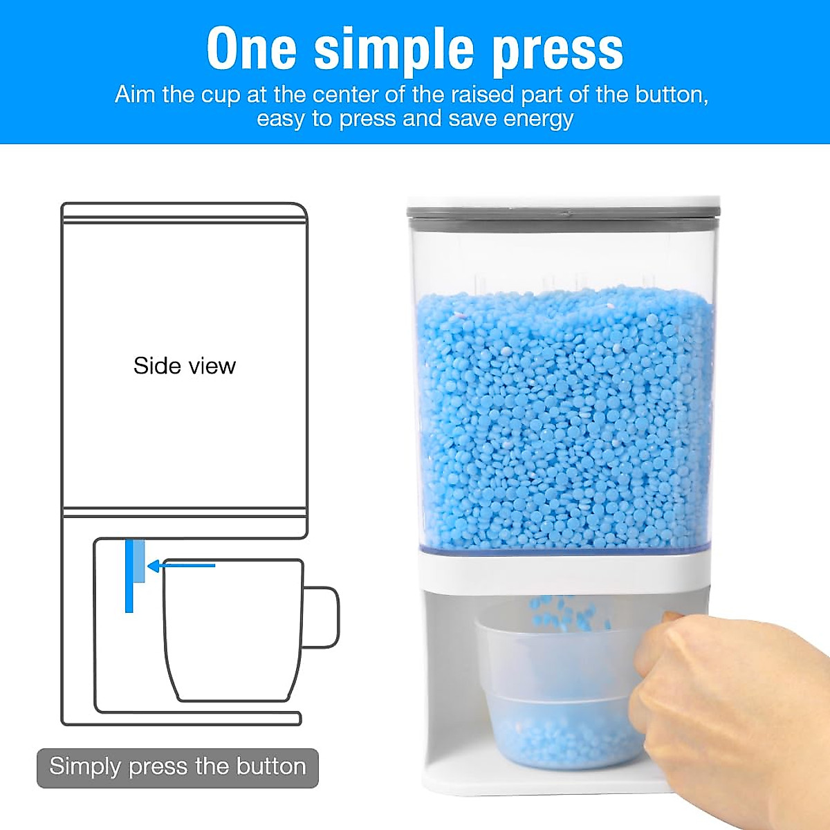 Conworld Scent Booster Beads Dispenser, Laundry Detergent Dispenser, Wall-Mounted for Laundry Beads, Laundry Room Organization, for Scent Booster, Stain Remover Powder, Laundry Beans