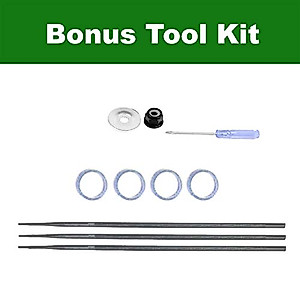 CALPALMY (2-Set) 9" x 20T Chainsaw Tooth Brush Blades Tool Kit, – 2 Blades, 3 Assorted Round Files and 4 Washers | for Cutter, Trimmer, Weed Eater | Made from Carbon Steel, Cuts Like Butter