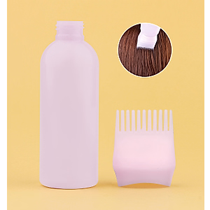 Yebeauty Root Applicator Bottle, 2 Pack 6 Ounce Comb Applicator Bottle for Hair Dye Bottle Applicator Brush with Graduated Scale- Pink