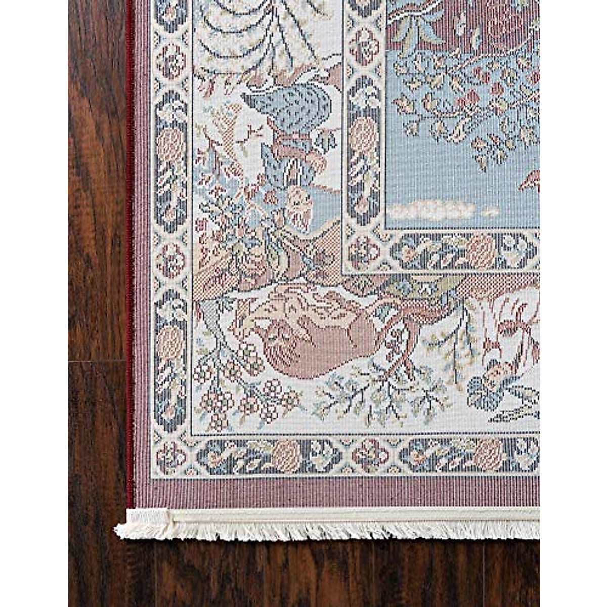Unique Loom Narenj Collection Classic Traditional Hunting Scene Textured Design Area Rug, Rectangular 5' 0" x 8' 0", Burgundy/Tan