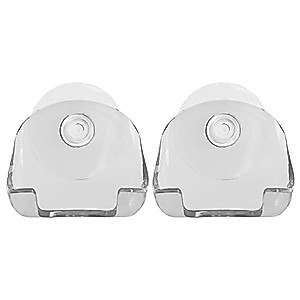 kwmobile 2x Razor Holder with Suction Cup - Self-Adhesive Shaver Wall Mount - Bathroom Organizer for Glass and Tiles - Transparent