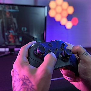 Setex Gecko Grip, 2 High Rise Thumbstick Grip Covers, for PlayStation PS5, PS4, Xbox One, Switch Pro, Steam Deck, Anti-Slip Microstructured Analog Stick Thumb Grips, Black, Covers Only