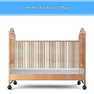 Aurogsky Waterproof Pack and Play Mattress, Travel Pack n Play Mattresses, Memory Foam Playpen Mattress with Removable Zippered Cover, Odorless Playard Mattress, 38"(L) x26-(W) x2(H)