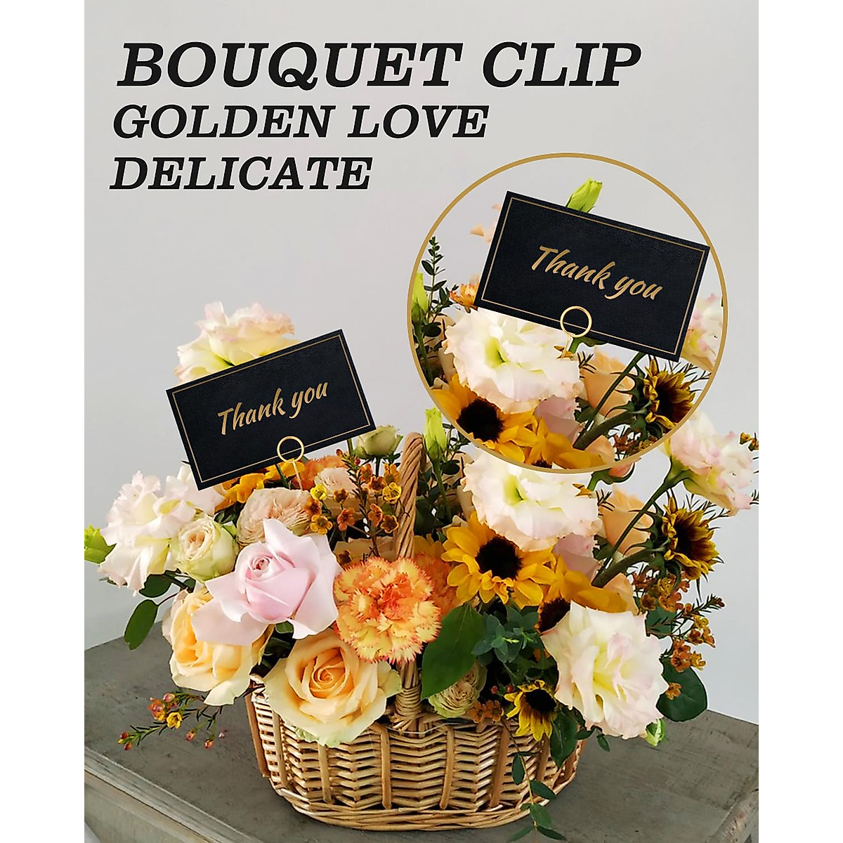 30Pcs Floral Card Holder Picks-Wire Place Card Holder for Wedding-Metal Photo Picture Clip Holder-Table Name Number Holder,Memo Note Holder for Flower Arrangement,Wedding,Baby Shower,Party,Decorations