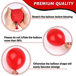 LovesTown 60PCS Black Red Balloons, 12 Inches Metallic Confetti Latex Balloons Arch Kit with Ribbon for Birthday Wedding Baby Shower Graduation Theme Party Decorations